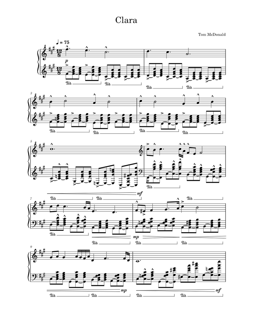 Clara Sheet Music for Piano (Solo) | MuseScore.com