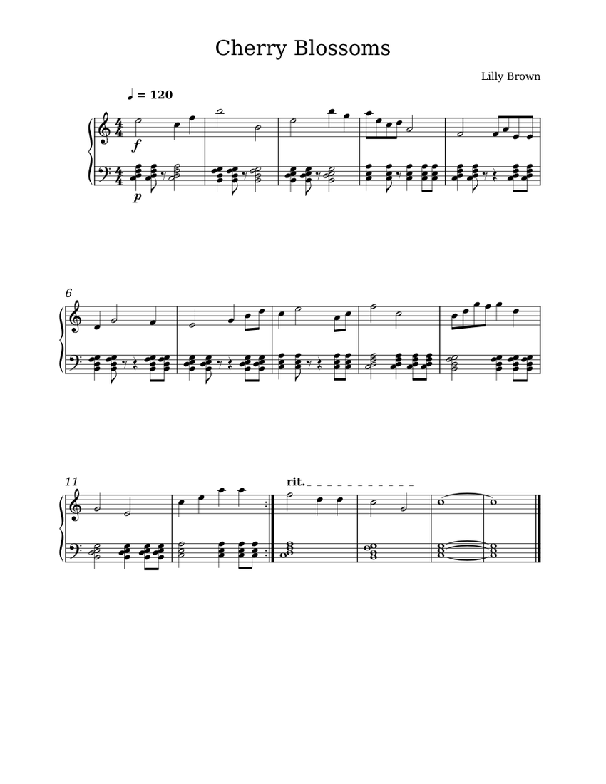 Cherry Blossoms Sheet music for Piano (Solo) | Musescore.com