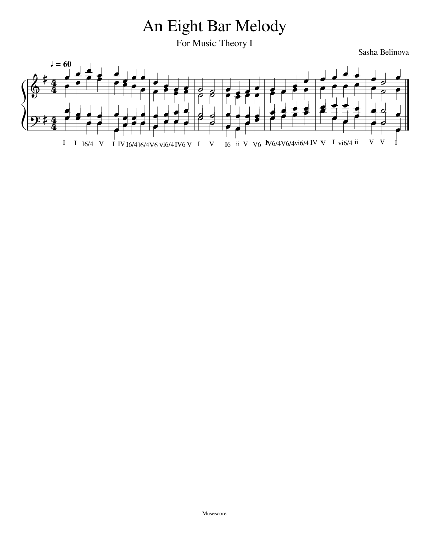 An eight bar melody Sheet music for Piano (Solo) Easy | Musescore.com