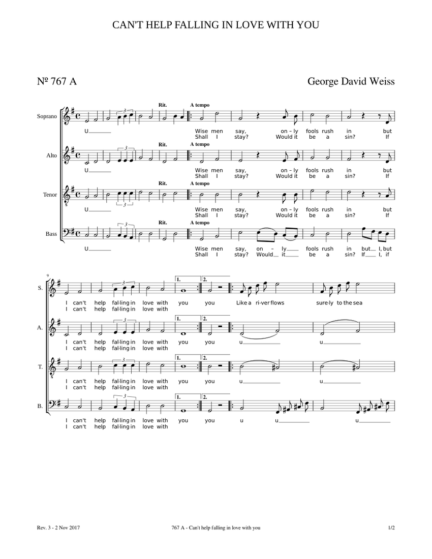 767-FALLING IN LOVE WITH YOU Sheet music for Bass guitar (Solo ...