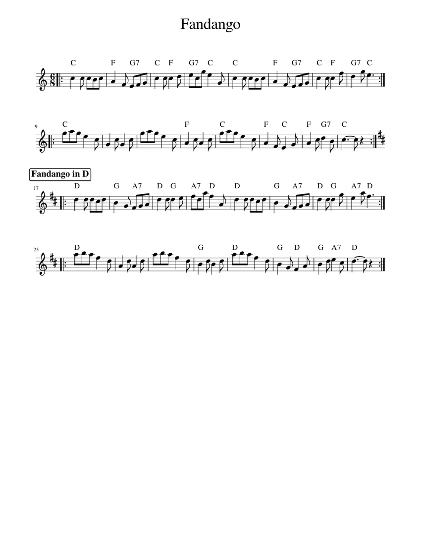 Fandango Sheet music for Piano (Solo) Easy | Musescore.com