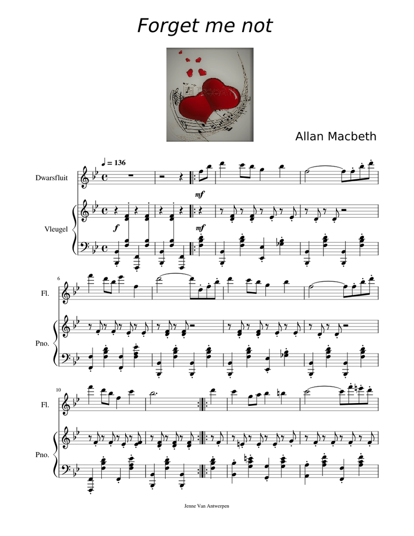 Forget me not Sheet music for Piano, Flute (Solo) | Musescore.com