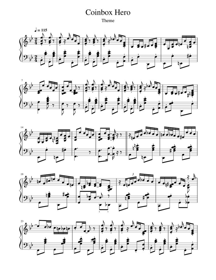 Coinbox Hero | Piano Sheet music for Piano (Solo) | Musescore.com