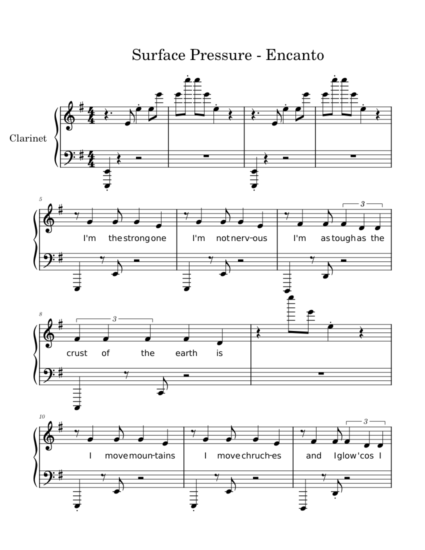 Surface Pressure (from Encanto) – Lin-Manuel Miranda Piano Sheet Music ...