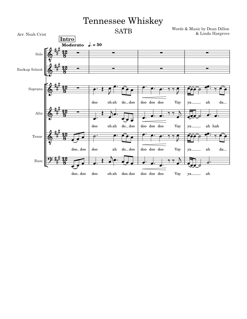 Tennessee whiskey – Chris Stapleton Sheet Music for Piano (A Capella ...
