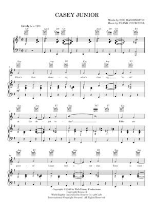 Play Official version of Casey Junior Sheet Music by Frank Churchill ...