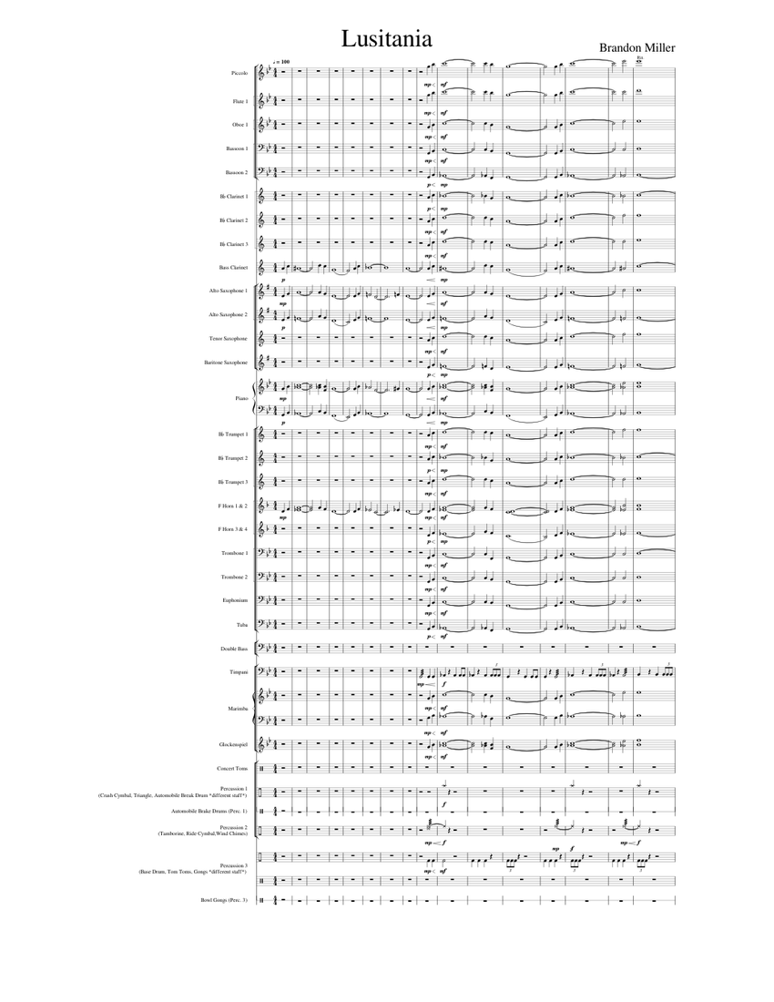 Lusitania (WIP) Sheet music for Piano, Trombone, Euphonium, Tuba & more ...