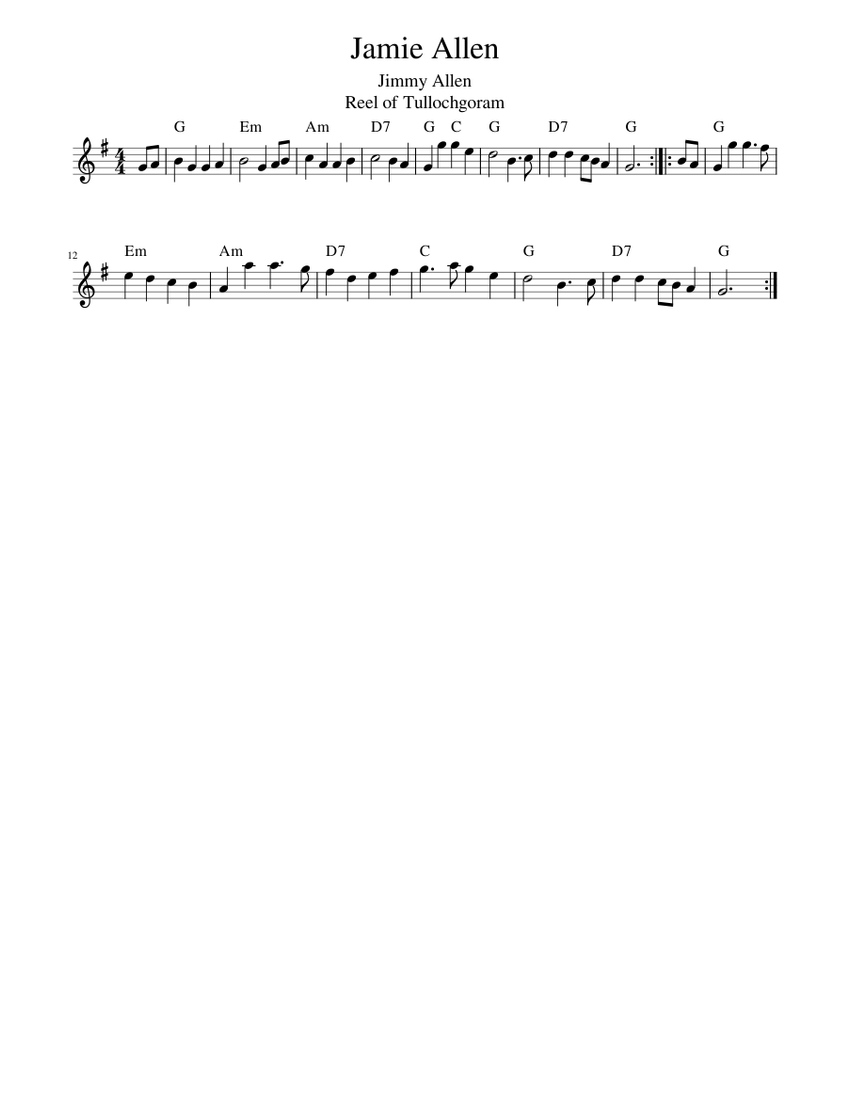 Jamie Allen Sheet music for Piano (Solo) Easy | Musescore.com