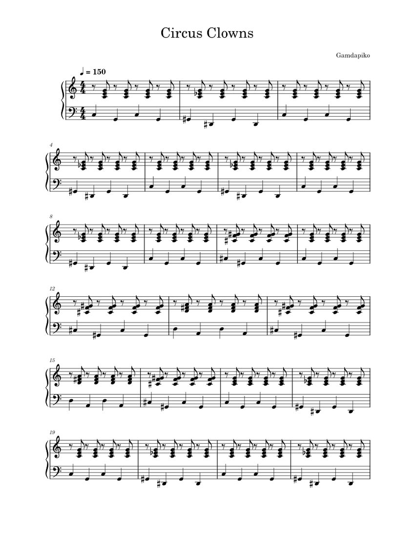 Circus Clowns Sheet music for Piano (Solo) Easy | Musescore.com