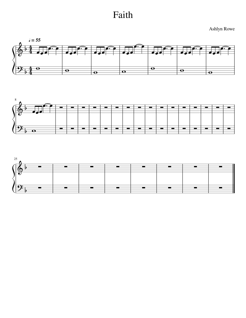 Faith Sheet music for Piano (Solo) Easy | Musescore.com