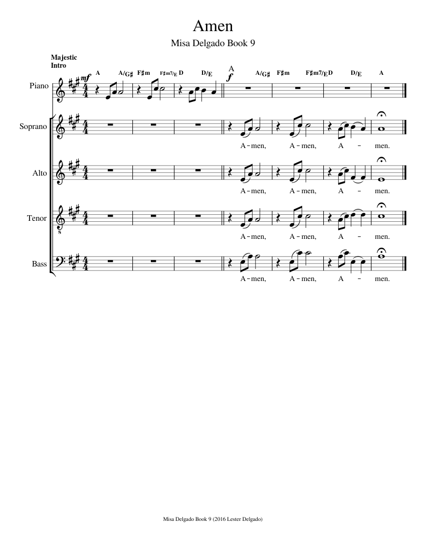 Amen Sheet music for Soprano, Alto, Tenor, Bass voice & more ...