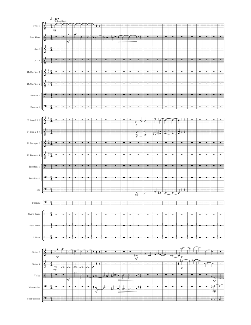 Songs of War OST - Riding South – AfterInfinity Sheet Music for Trombone, Tuba, Flute, Oboe ...