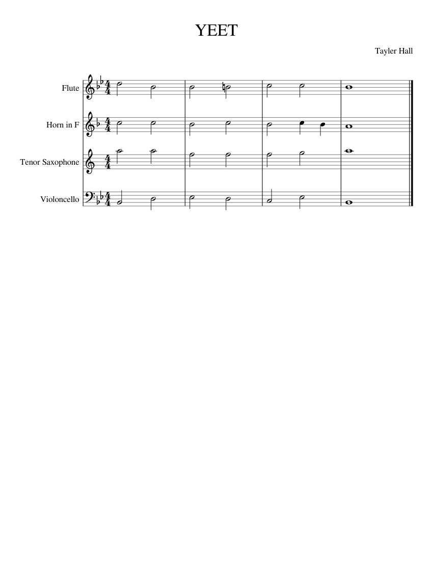 Music Theory Transposition Sheet music for Flute, Saxophone tenor ...