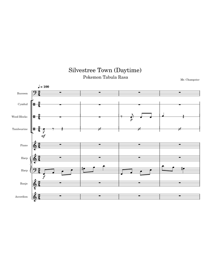 Pokemon Tabula Rasa - Silvestree Town (Daytime) Sheet Music for Piano ...