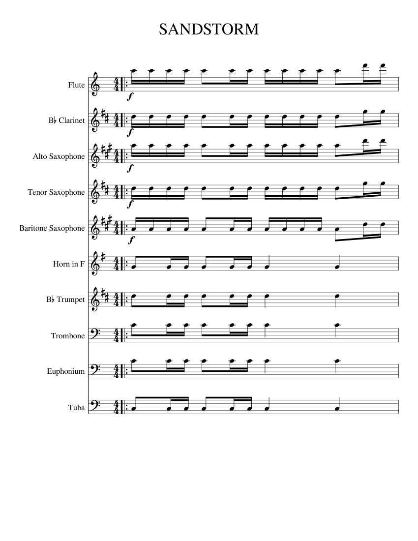 SANDSTORM Sheet music for Trombone, Euphonium, Tuba, Flute & more ...