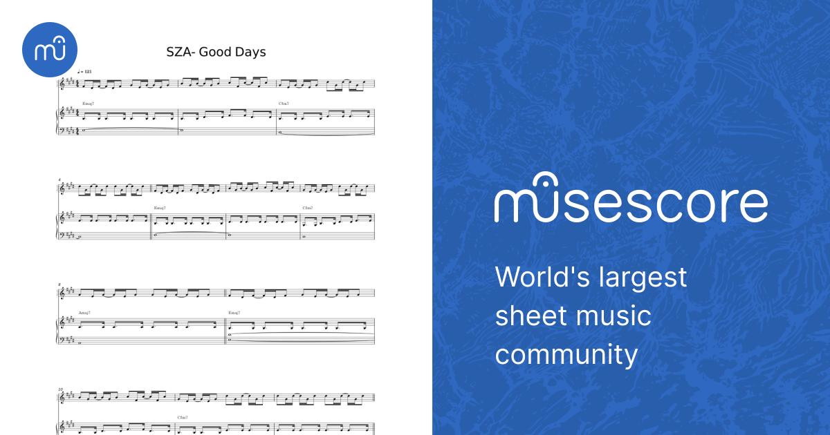 Good Days - SZA Sheet Music with Chords for Piano, Synthesizer (Mixed ...