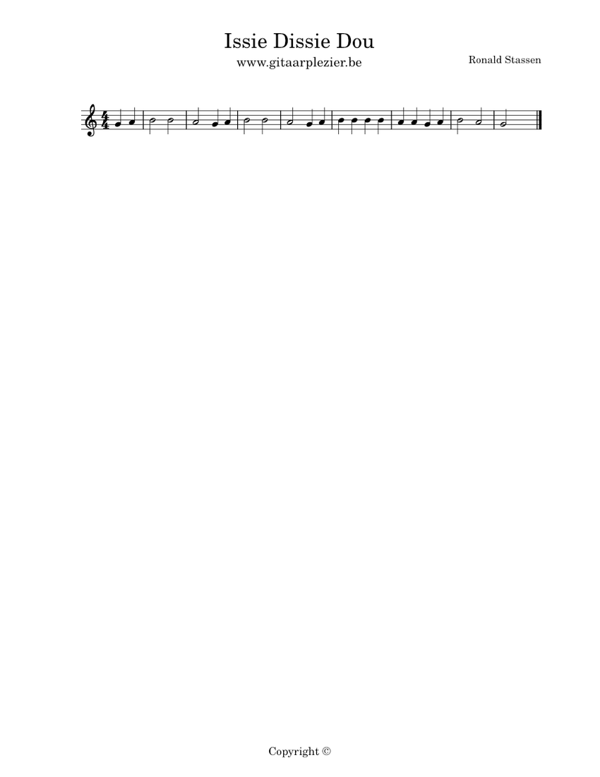Issie dissie dou / beginner guitar Sheet music for Guitar (Solo ...