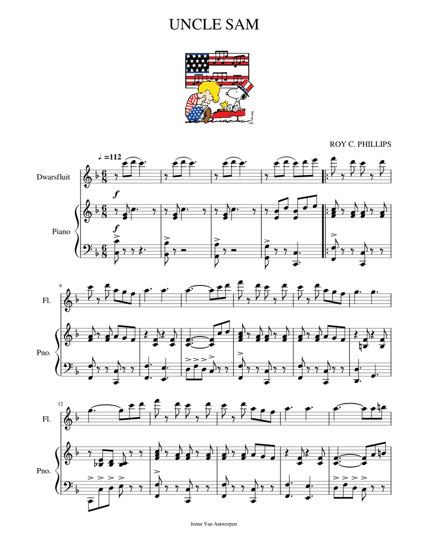 UNCLE SAM Sheet music for Piano, Flute (Solo) | Musescore.com