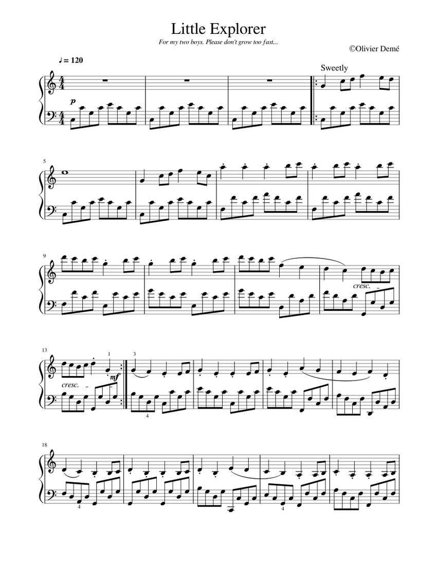 Little Explorer Sheet Music for Piano (Solo) | MuseScore.com
