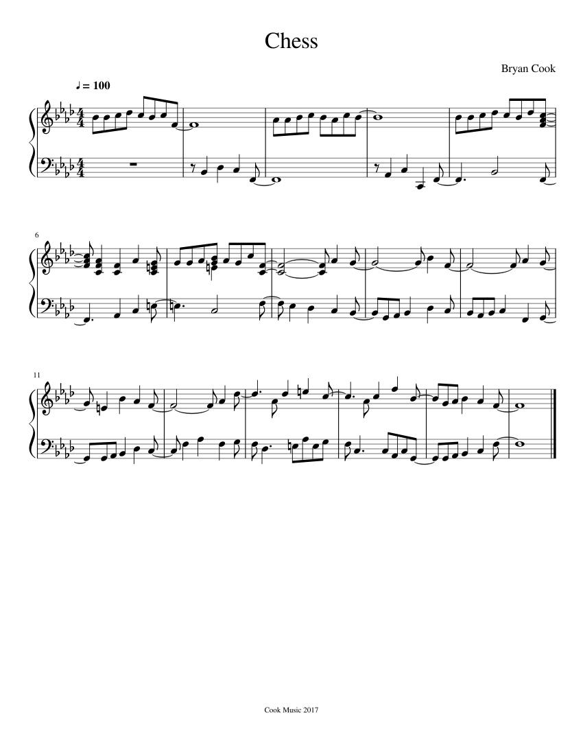 Chess Sheet music for Piano (Solo) Easy | Musescore.com