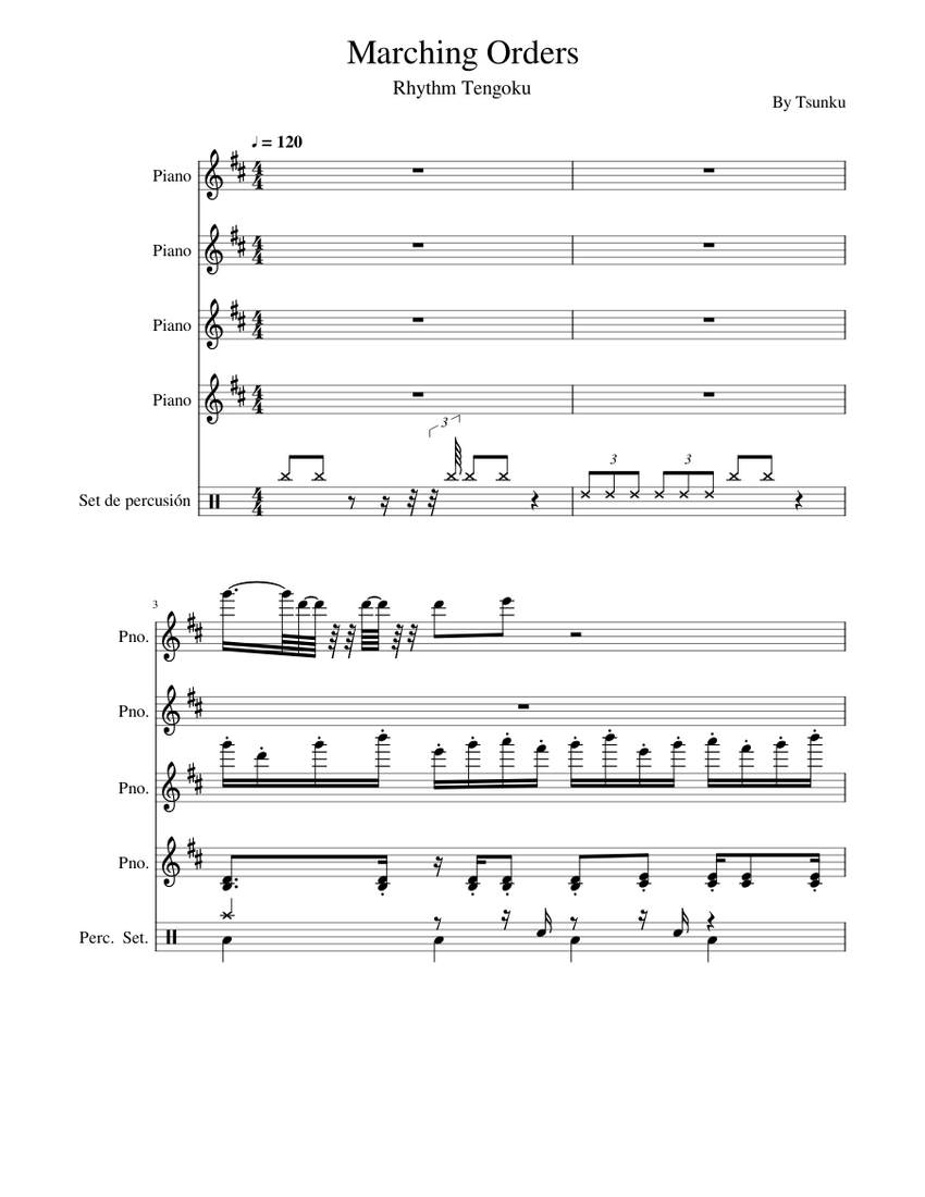 Marching Orders - Rhythm Tengoku (Rhythm Heaven Silver)- Sheet Music ...