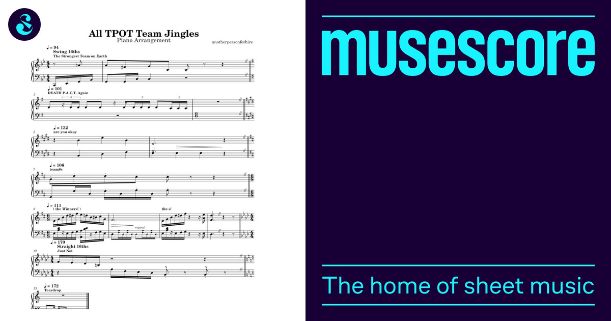 TPOT Team Jingles – Various Artists Sheet Music for Piano (Solo ...