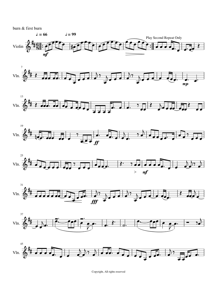 first burn Sheet Music for Violin (Solo) | MuseScore.com