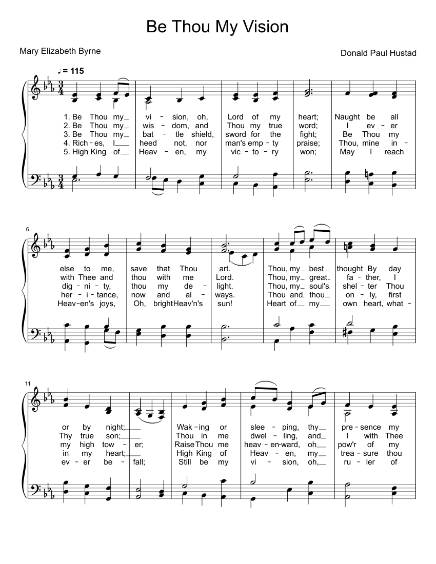 Be Thou My Vision Sheet music for Piano (Solo) Easy | Musescore.com