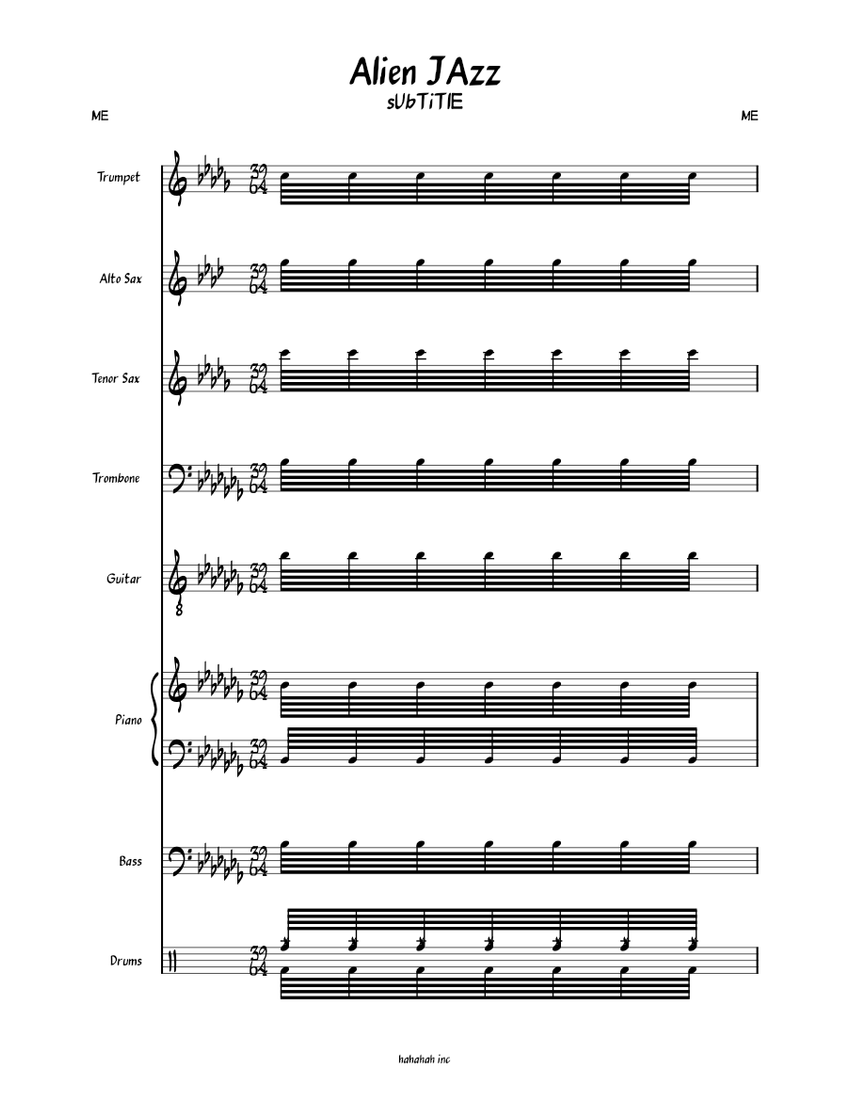 If aliens came down to earth and played jazz Sheet music for Piano ...