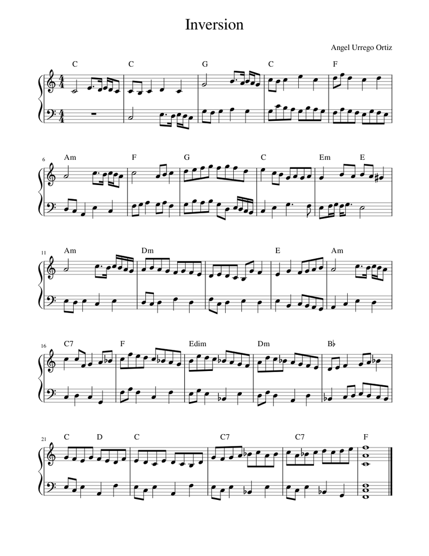 Inversion Sheet music for Piano (Solo) Easy | Musescore.com
