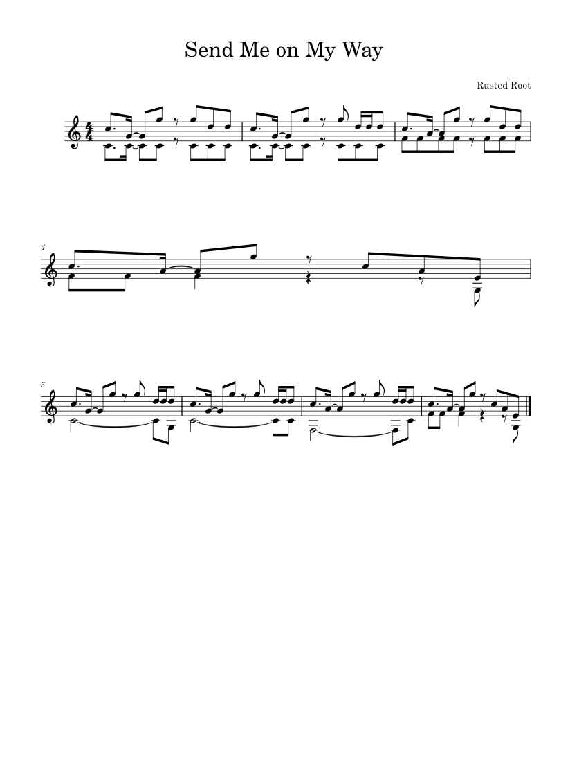 Send Me on My Way Sheet Music for Piano (Solo) easy | MuseScore.com