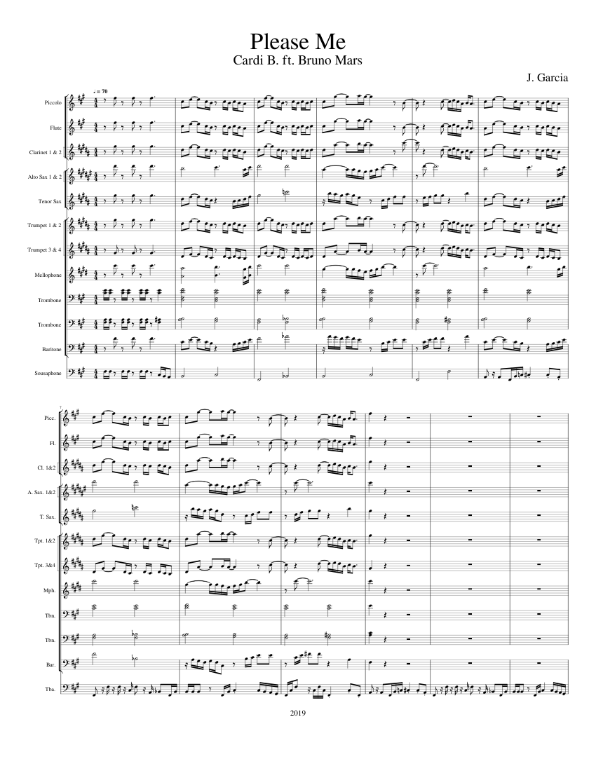 Please_Me Sheet music for Trombone, Tuba, Flute piccolo, Flute & more ...
