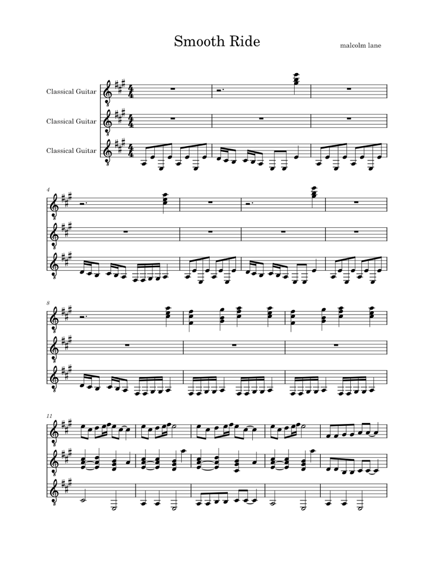 Smooth Ride Sheet music for Guitar (Mixed Trio) | Musescore.com