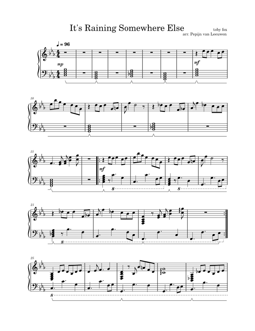 It's Raining Somewhere Else – Toby Fox It's_Raining_Somewhere_Else tobyfox/arr. Pepijn van ...