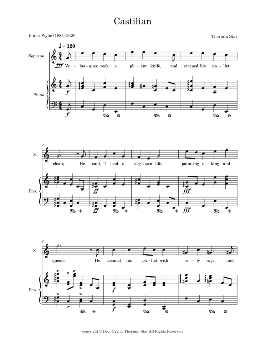 Castilian Sheet music for Piano, Soprano (Piano-Voice) | Musescore.com