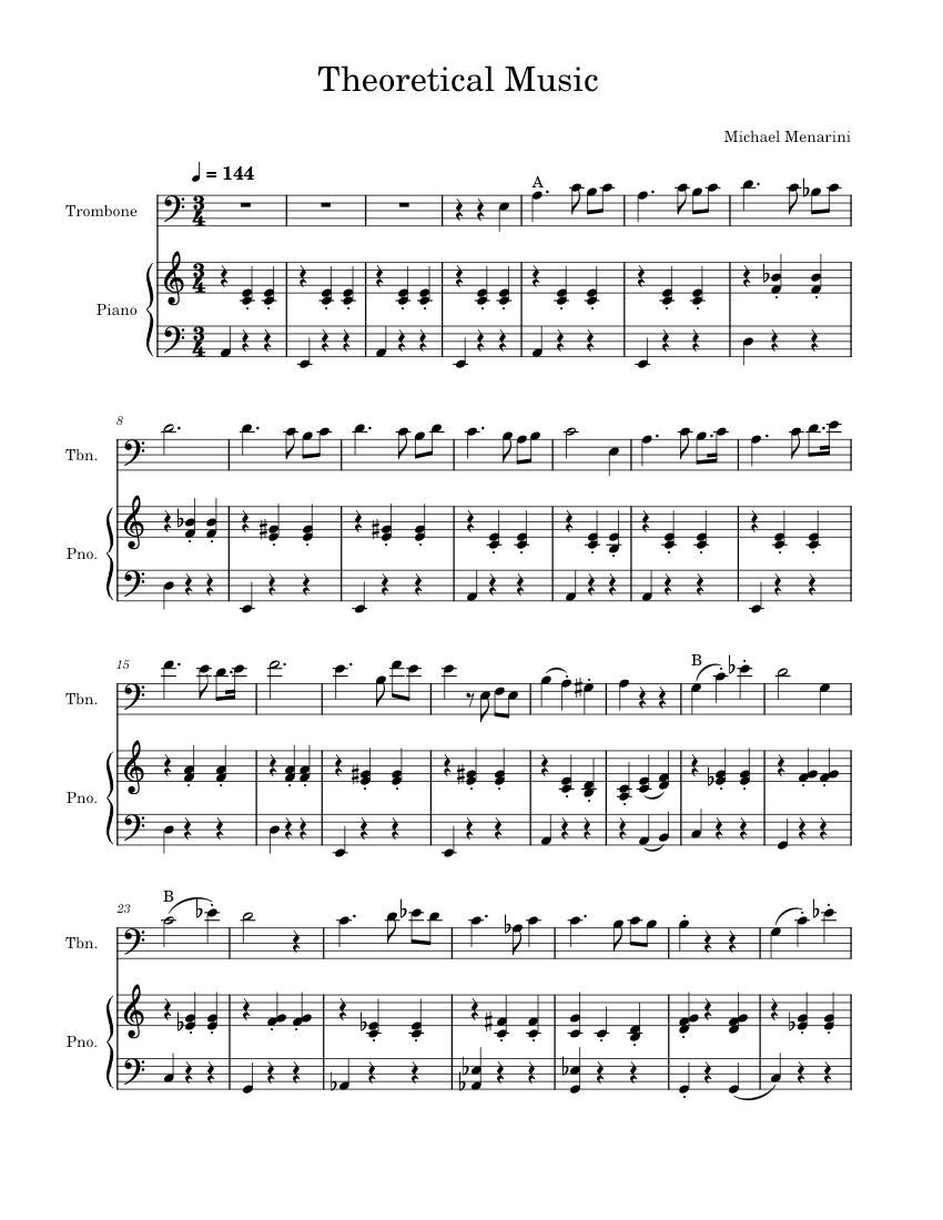 Theoretical Music Sheet Music For Piano Trombone Mixed Duet theoretical-music-sheet-music-for-piano-trombone-mixed-duet