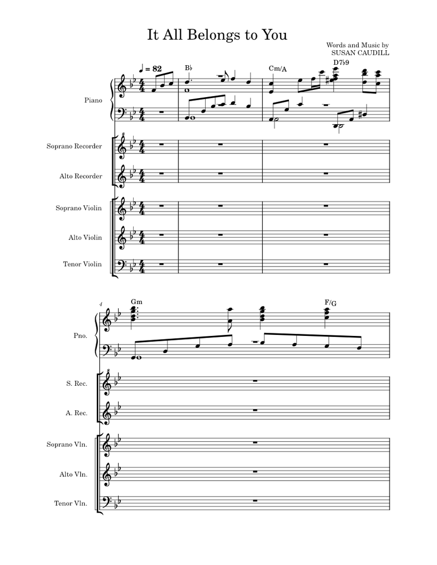 It All belongs to You – Susan Caudill It all Belongs to you Sheet music ...