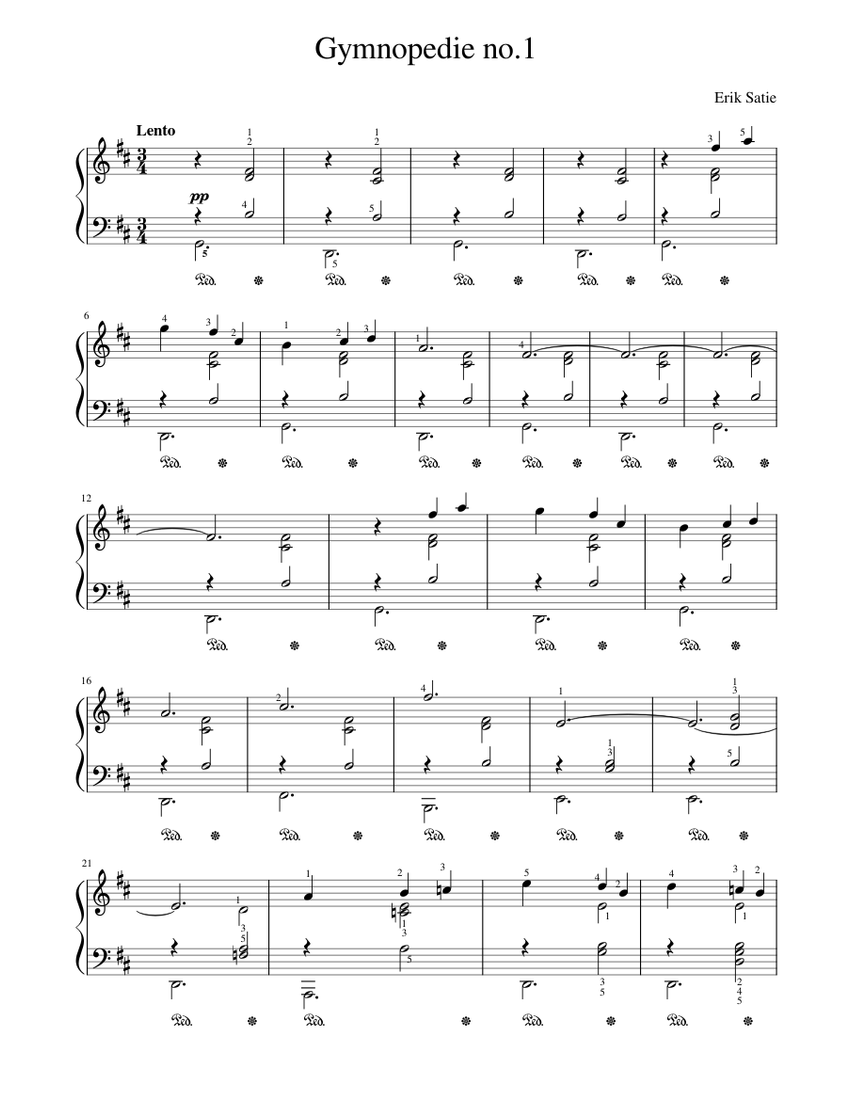 Gymnopedie no.1 Sheet music for Piano (Solo) Easy | Musescore.com