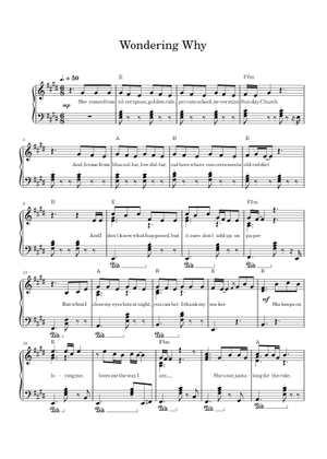 Play Official version of Wondering Why Sheet Music by The Red Clay Strays for Piano | MuseScore.com