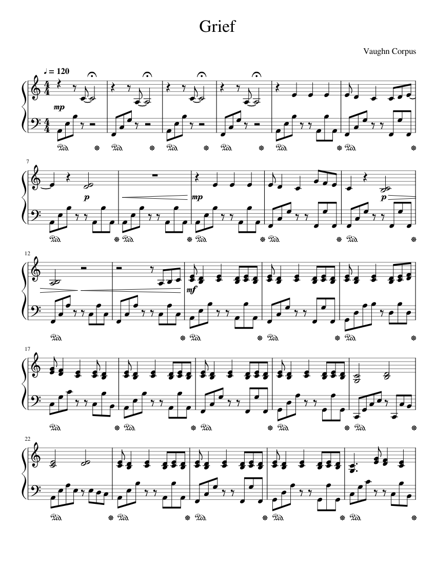 Grief Sheet Music for Piano (Solo) | MuseScore.com