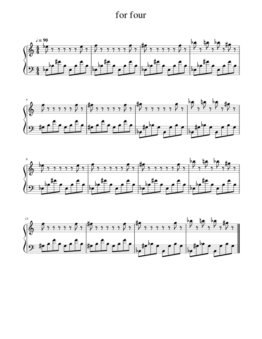 for four Sheet music for Piano (Solo) | Musescore.com