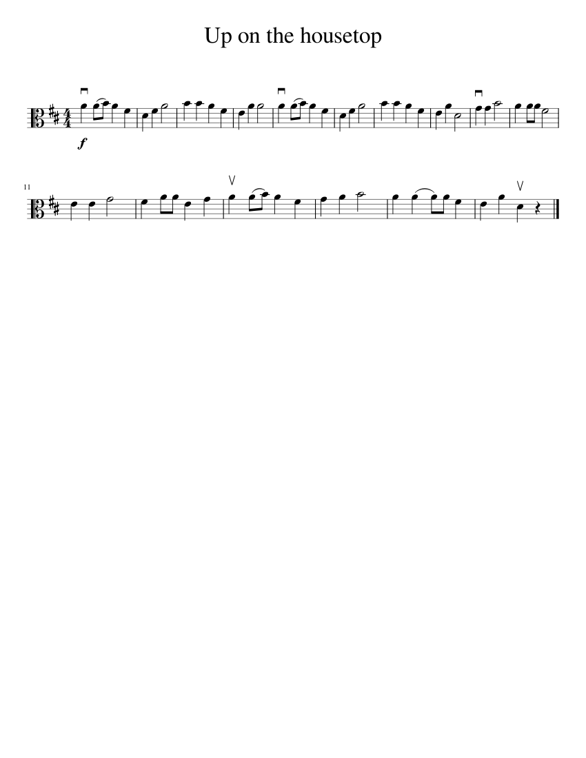 Up on the housetop Sheet Music for Viola (Solo) | MuseScore.com