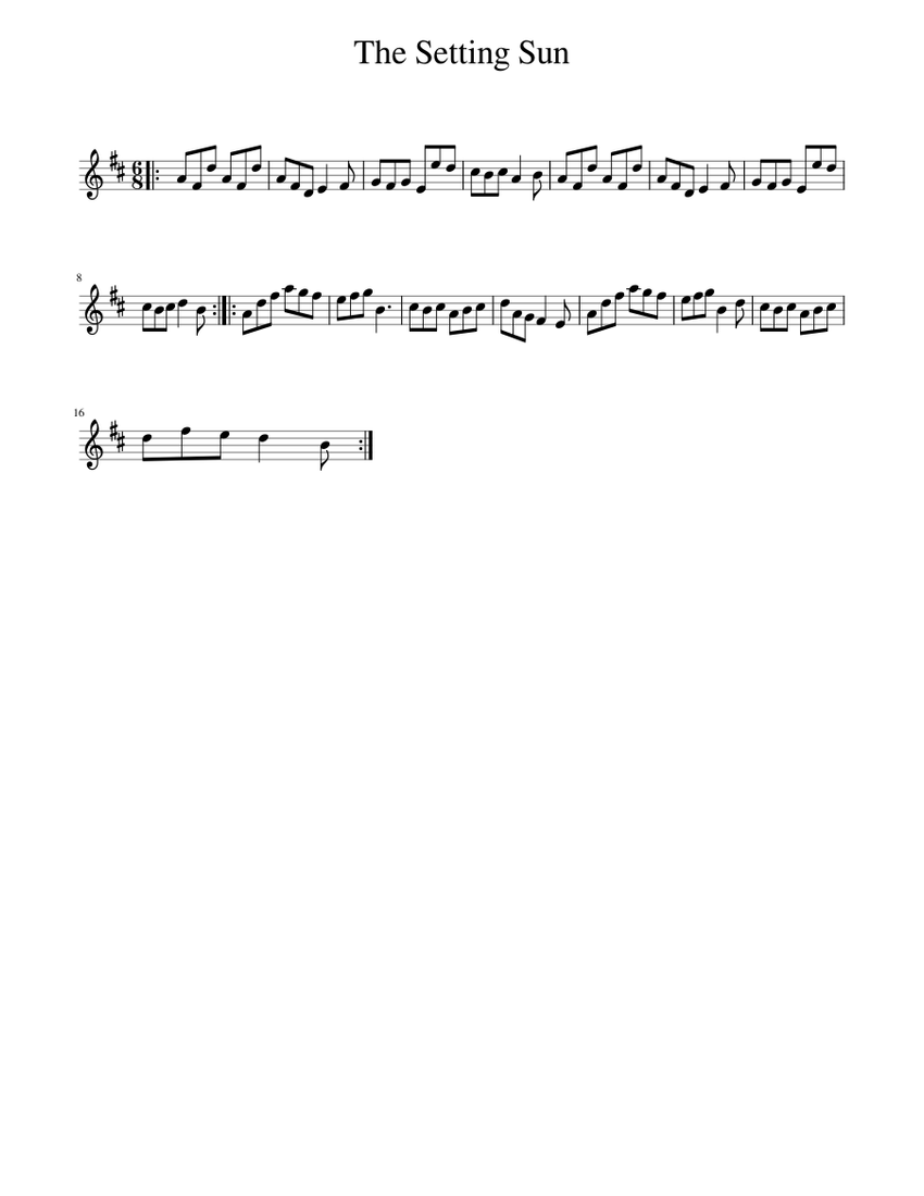 The Setting Sun Sheet music for Piano (Solo) | Musescore.com