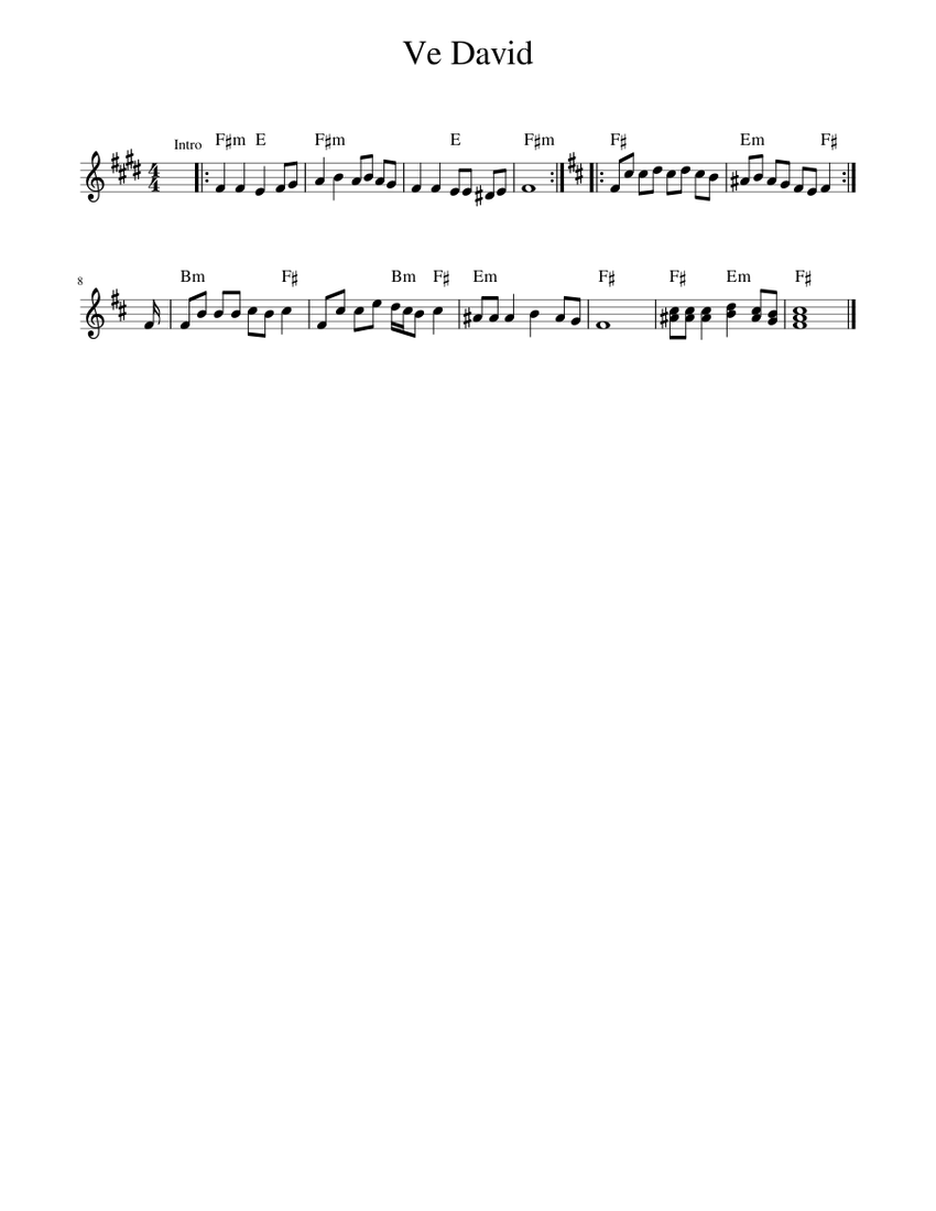 Ve David Sheet music for Piano (Solo) | Musescore.com