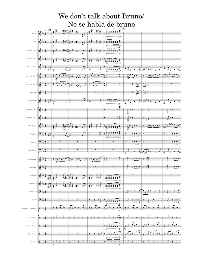 We Don't Talk About Bruno (For Marching Band) Sheet Music for Trombone ...