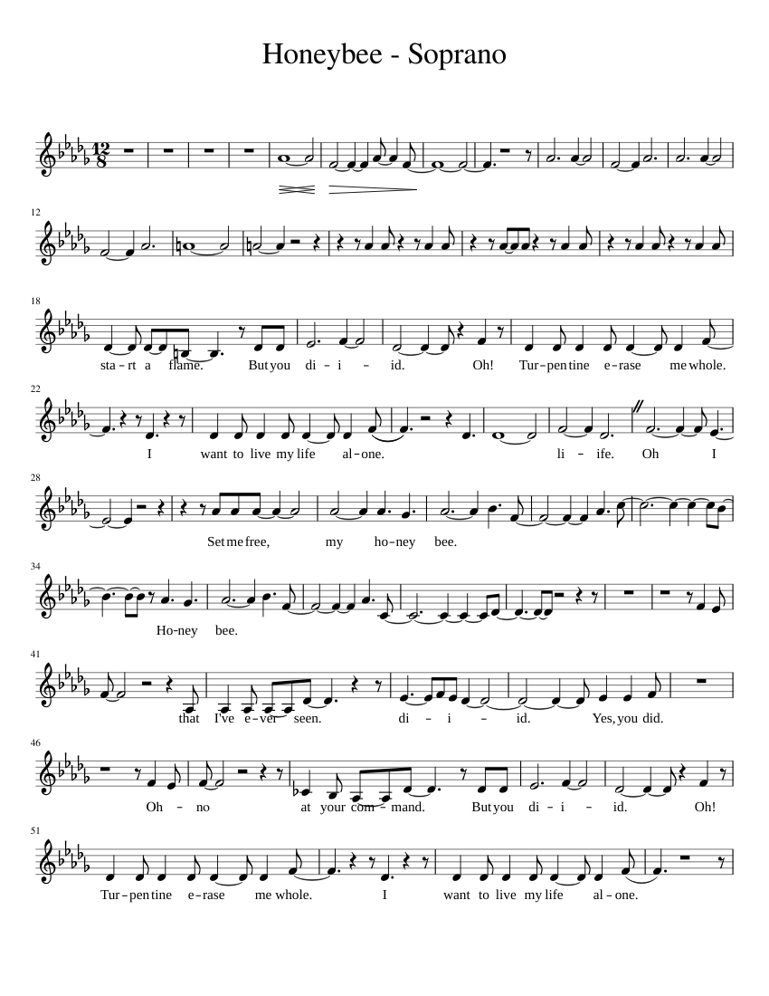 Honeybee - Soprano Sheet music for Piano (Solo) Easy | Musescore.com