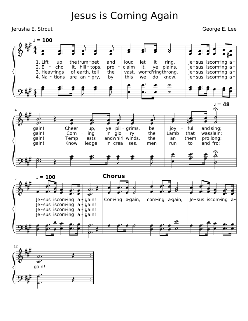 Jesus is Coming Again Sheet music for Piano (Solo) | Musescore.com