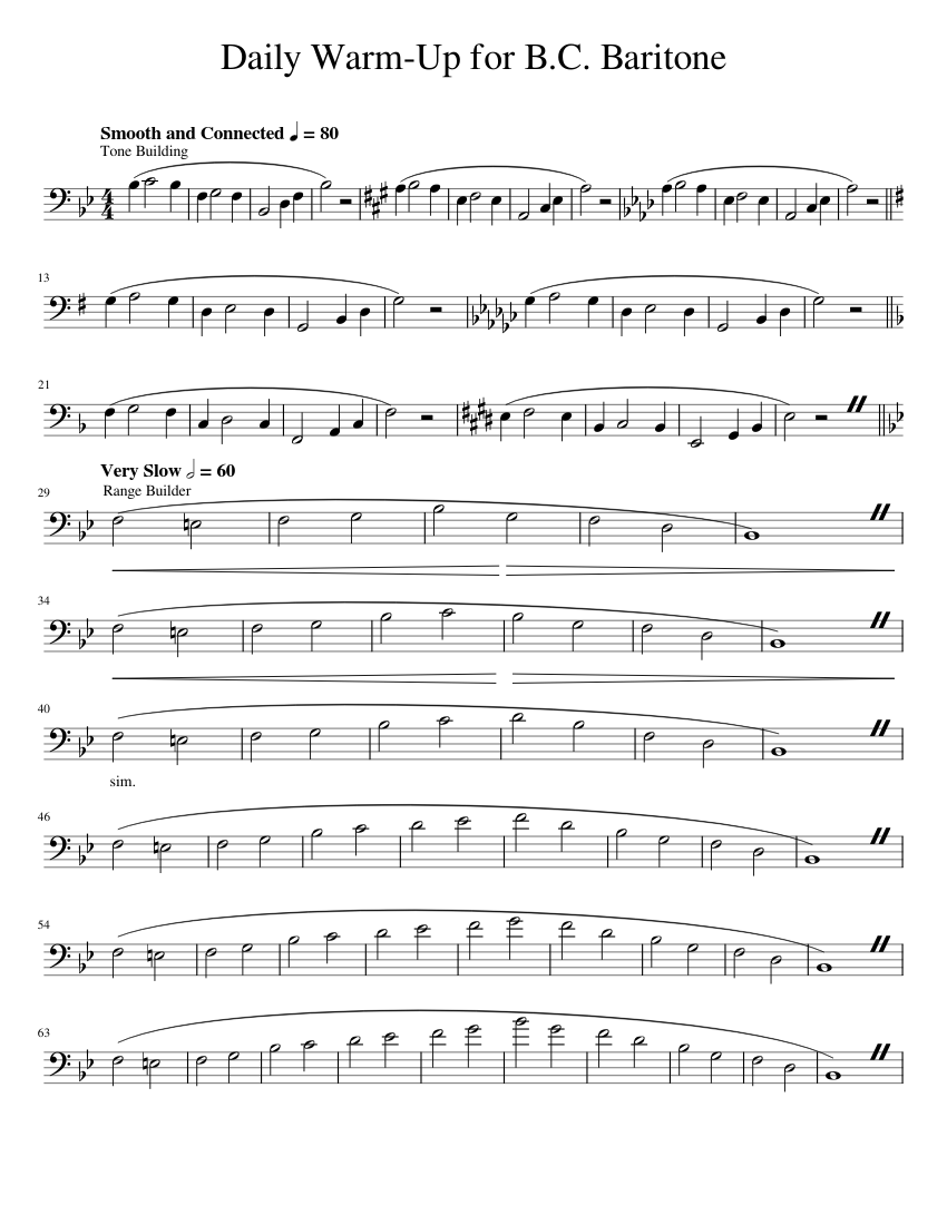 Daily Warm-Up for B.C. Baritone Sheet Music for Euphonium (Solo ...