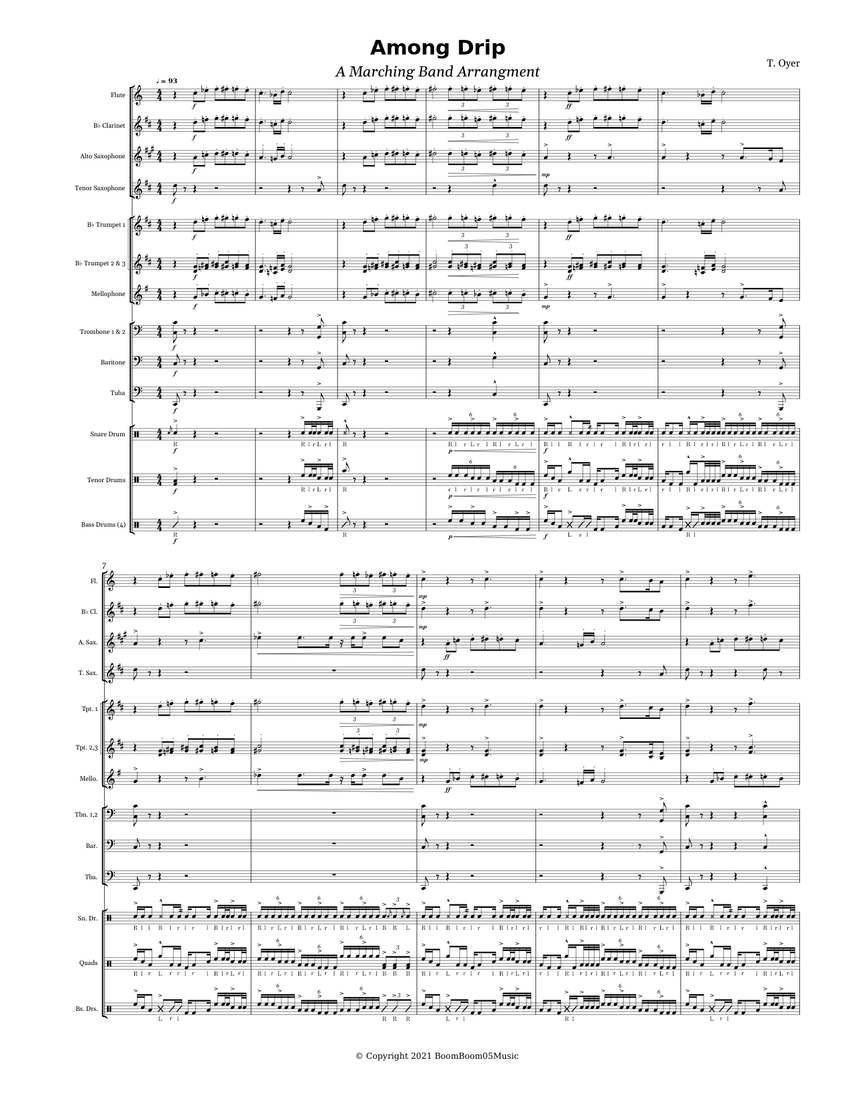 Among Drip v2 Sheet music for Trombone, Tuba, Mellophone, Flute & more ...