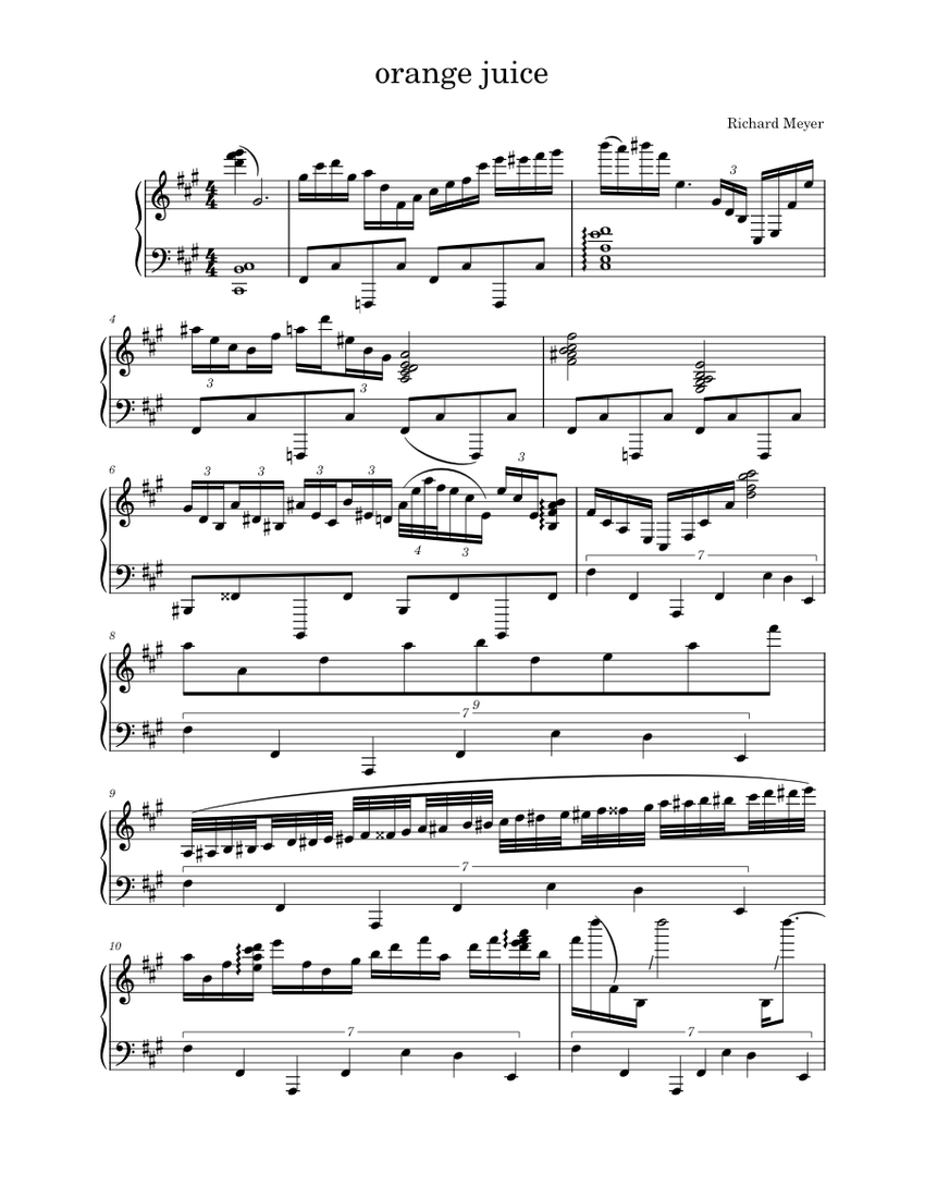 orange juice Sheet Music for Piano (Choral) | MuseScore.com